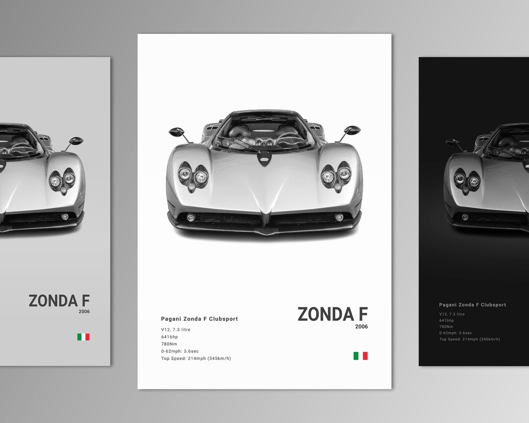 Pagani Zonda F Clubsport Poster Print Wall Art Car Photography - Etsy