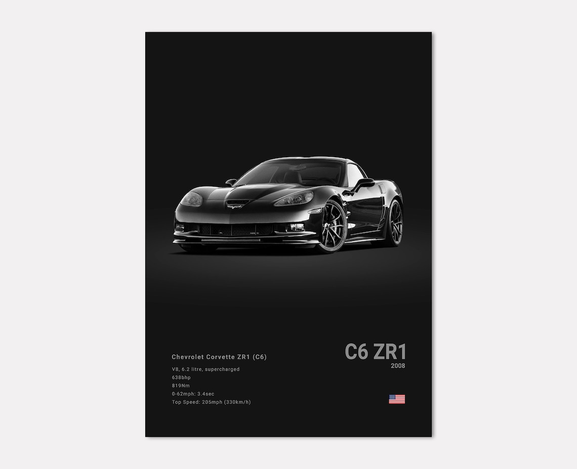 Chevrolet Corvette ZR1 C6 Poster Print Wall Art Car Photography - Etsy