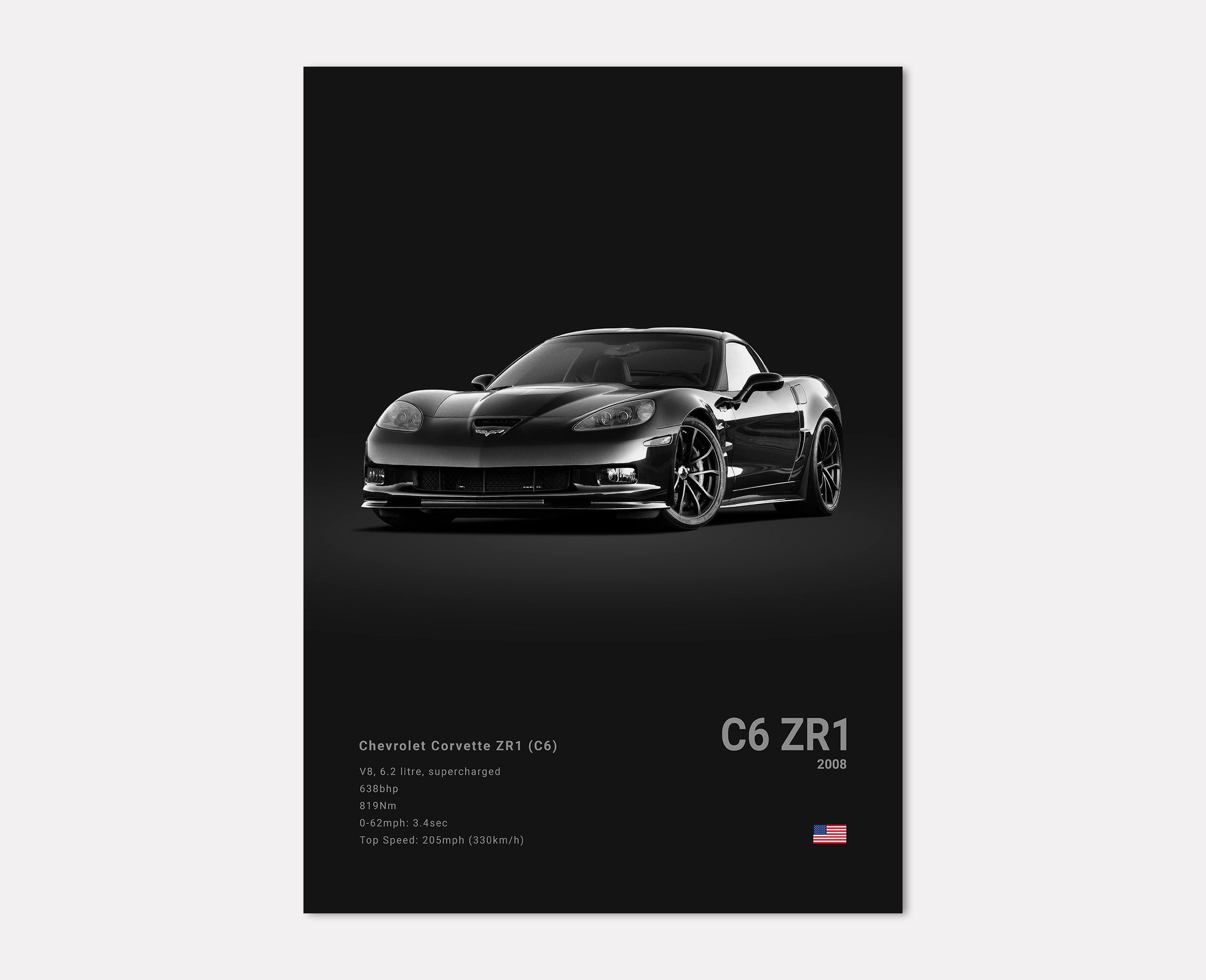 Chevrolet Corvette ZR1 C6 Poster Print Wall Art Car Photography - Etsy