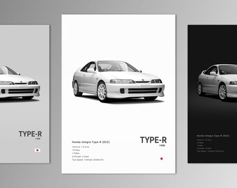 Honda Integra Type R DC2, JDM, Digital Art, Mockups, Digital Download ...
