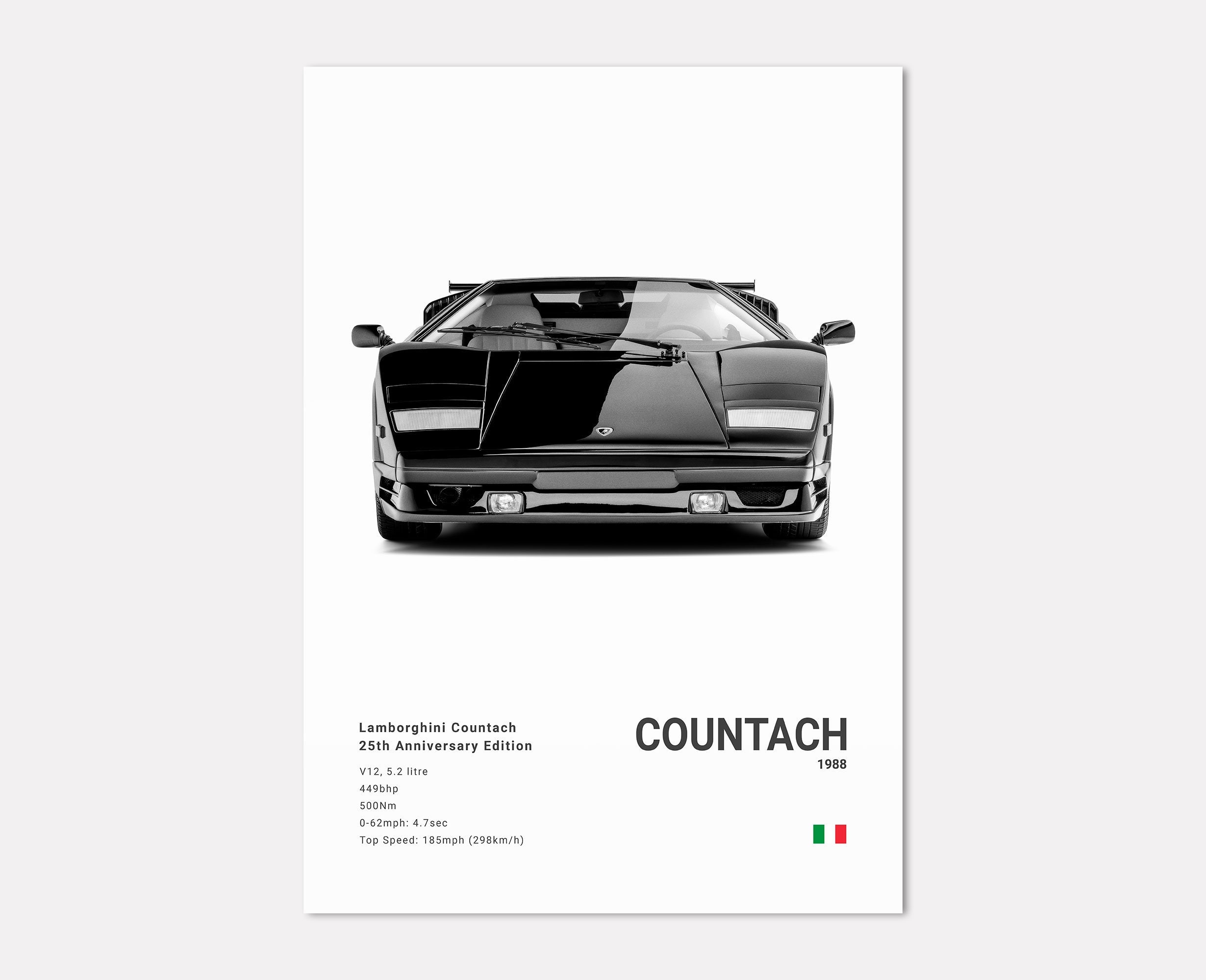 Lamborghini Countach 25th Anniversary Edition Poster Print Wall Art Car ...