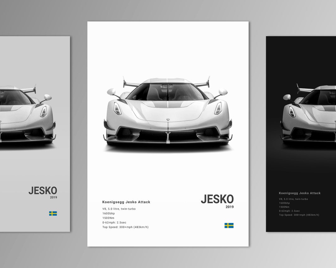 Koenigsegg Jesko Attack Poster Print Wall Art Car Photography - Etsy