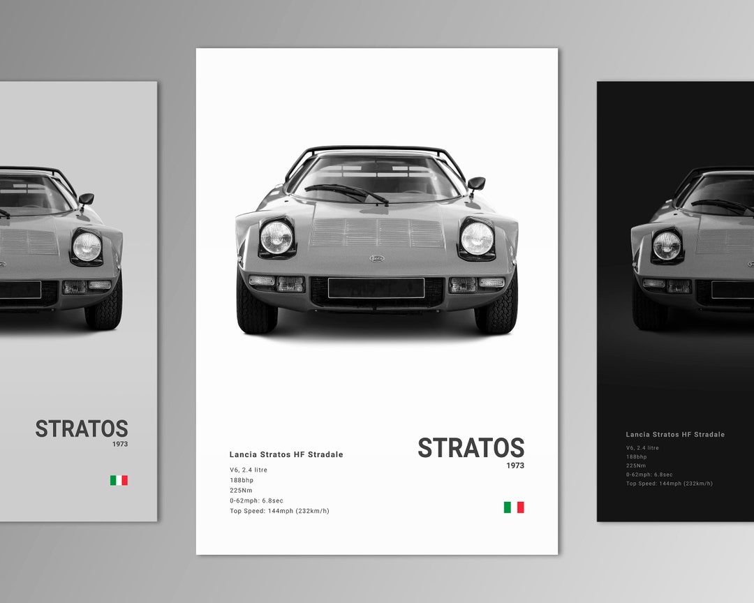 Lancia Stratos HF Stradale 1973 Poster Print | Wall Art | Car ...