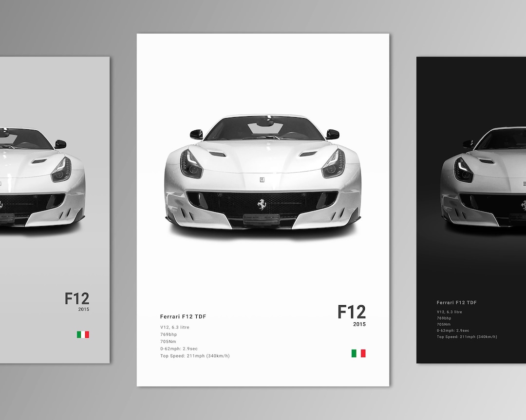 Ferrari F12 TDF Poster Print | Wall Art | Car Photography - Etsy