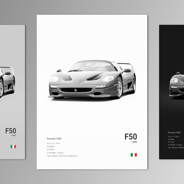 Ferrari F50 Wall Art - Etsy
