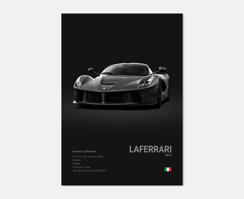 Ferrari Laferrari Poster Print Wall Art Car Photography - Etsy