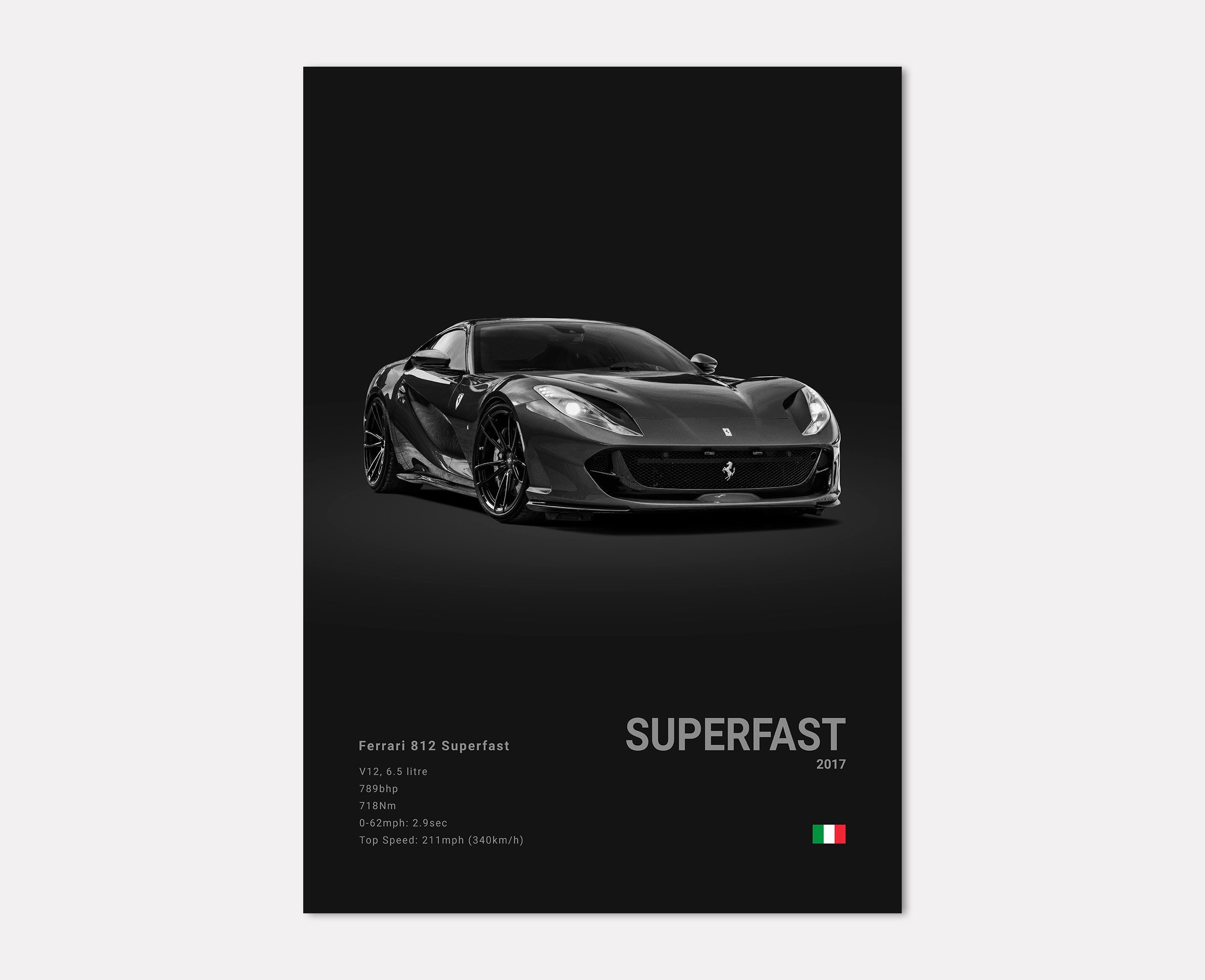 Ferrari 812 Superfast Poster Print Wall Art Car Photography - Etsy