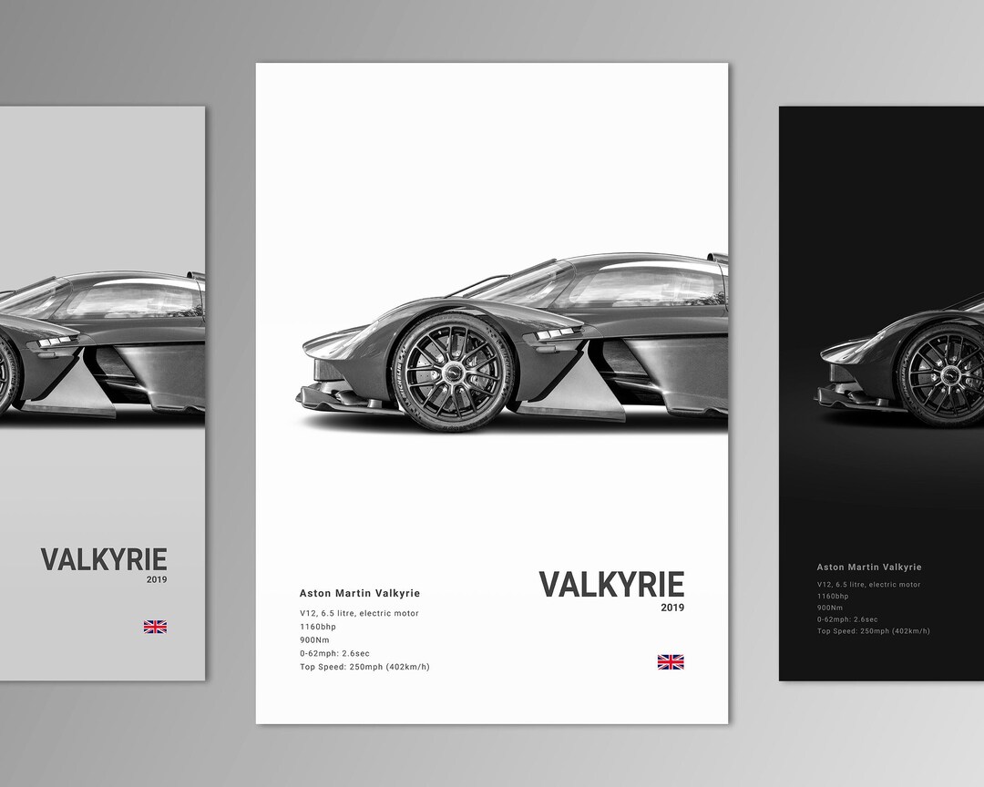 Aston Martin Valkyrie Supercar Poster Print Wall Art Car Photography - Etsy