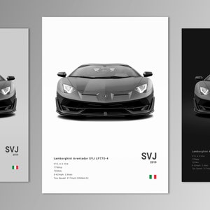 Lamborghini Aventador SVJ Poster Print | Wall Art | Car Photography - Etsy