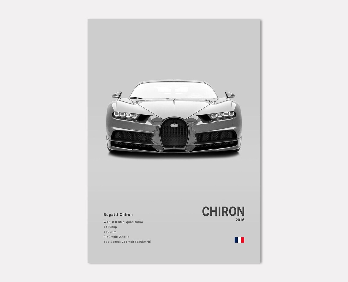 Bugatti Chiron Supercar Poster Print Wall Art Car - Etsy