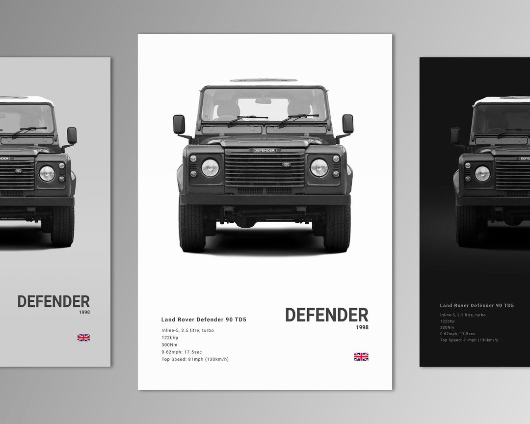 Land Rover Defender 90 TD5 Poster Print Wall Art Car Photography - Etsy