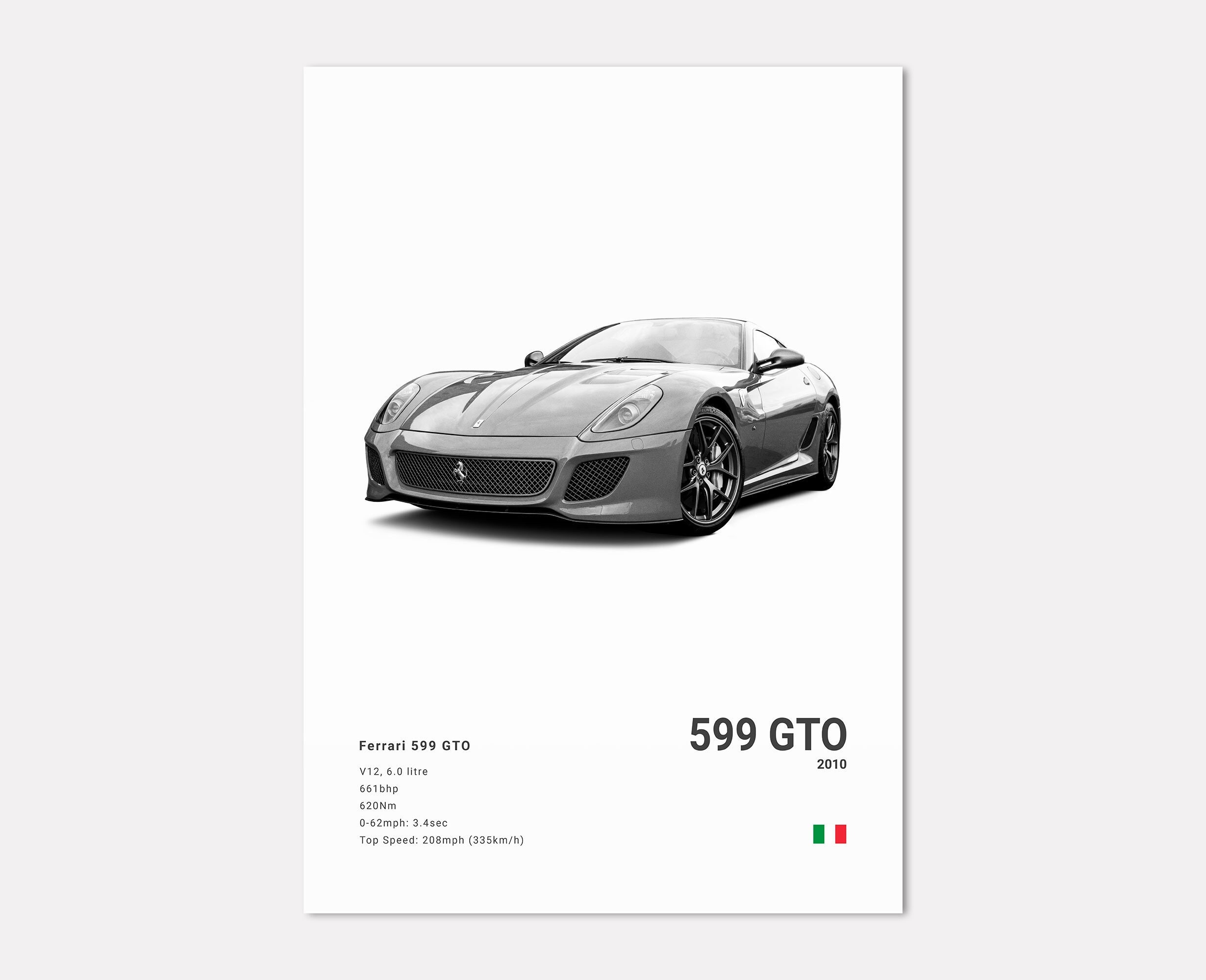 Ferrari 599 GTO Poster Print Wall Art Car Photography - Etsy