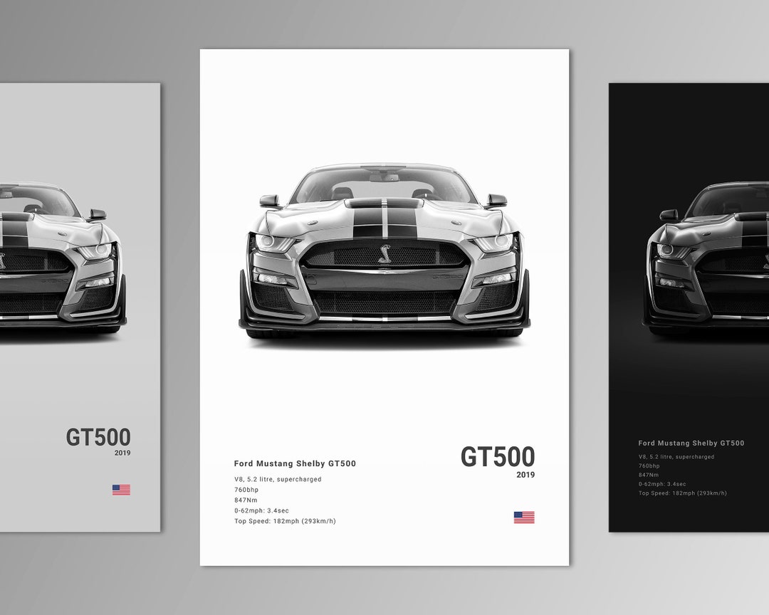 Ford Mustang Shelby GT500 Poster Print | Wall Art | Car Photography - Etsy