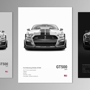 Ford Mustang Shelby GT500 Poster Print | Wall Art | Car Photography - Etsy