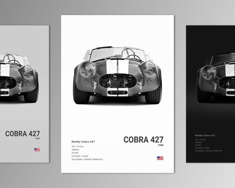 Shelby Cobra 427 Poster Print | Wall Art | Car Photography - Etsy