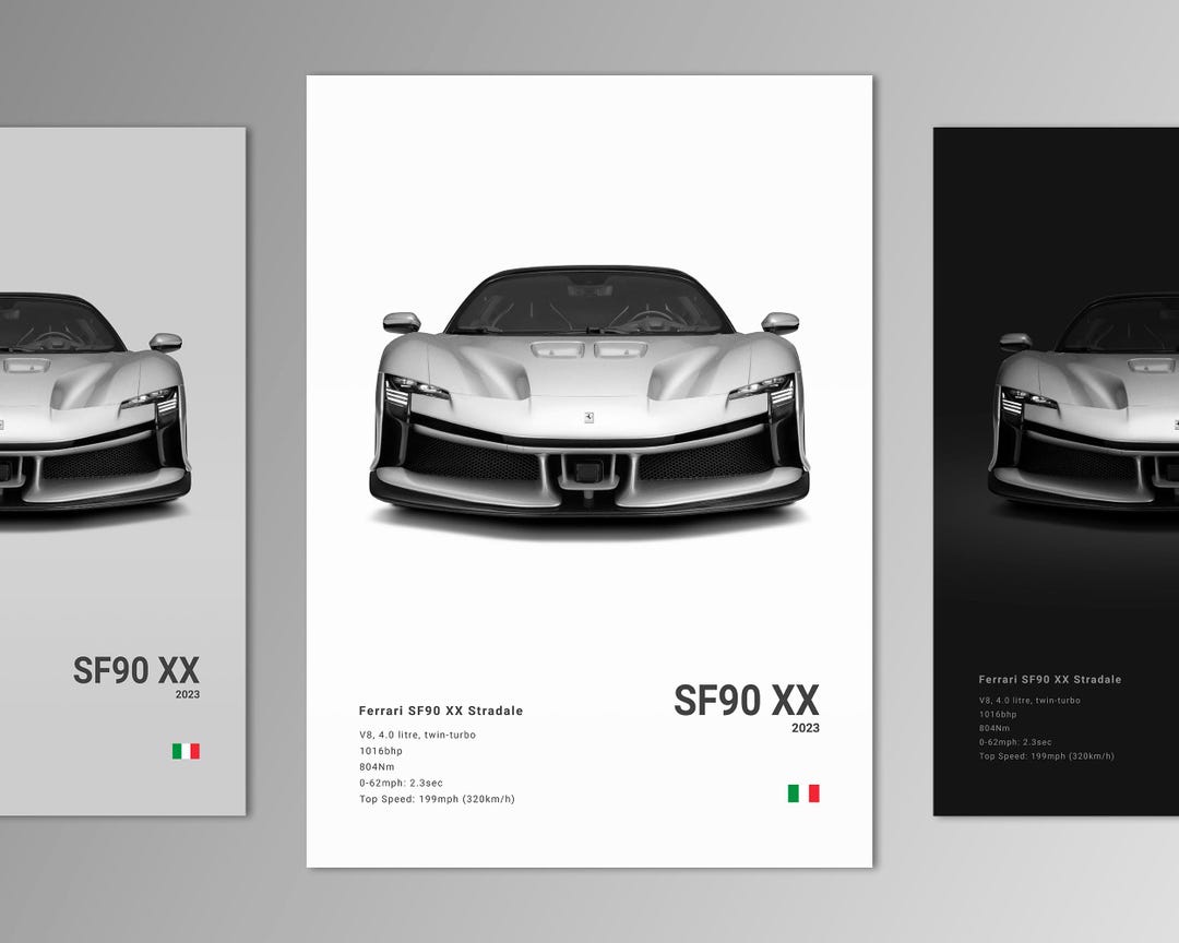 Ferrari SF90 XX Stradale Poster Print Wall Art Car Photography - Etsy