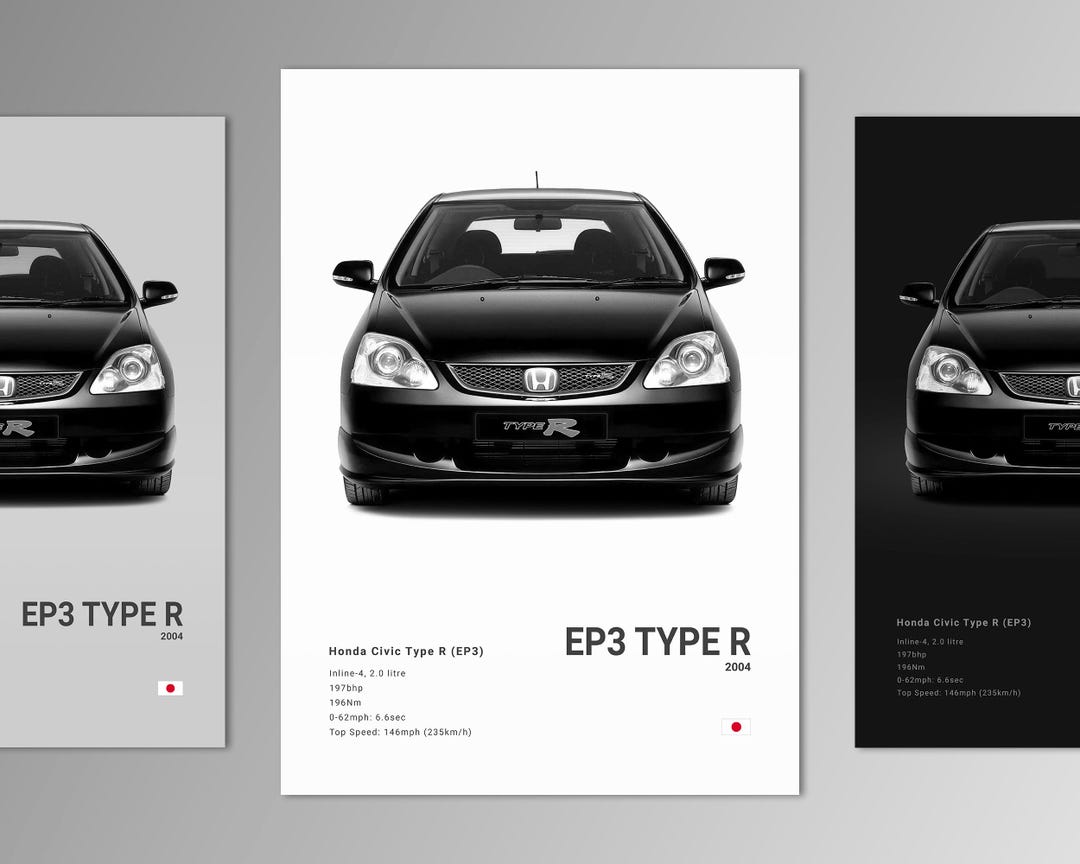 Honda Civic Type R EP3 Poster Print | Wall Art | Car Photography - Etsy