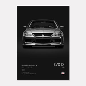 Mitsubishi Lancer Evo 9 Poster Print | Wall Art | Car Photography - Etsy