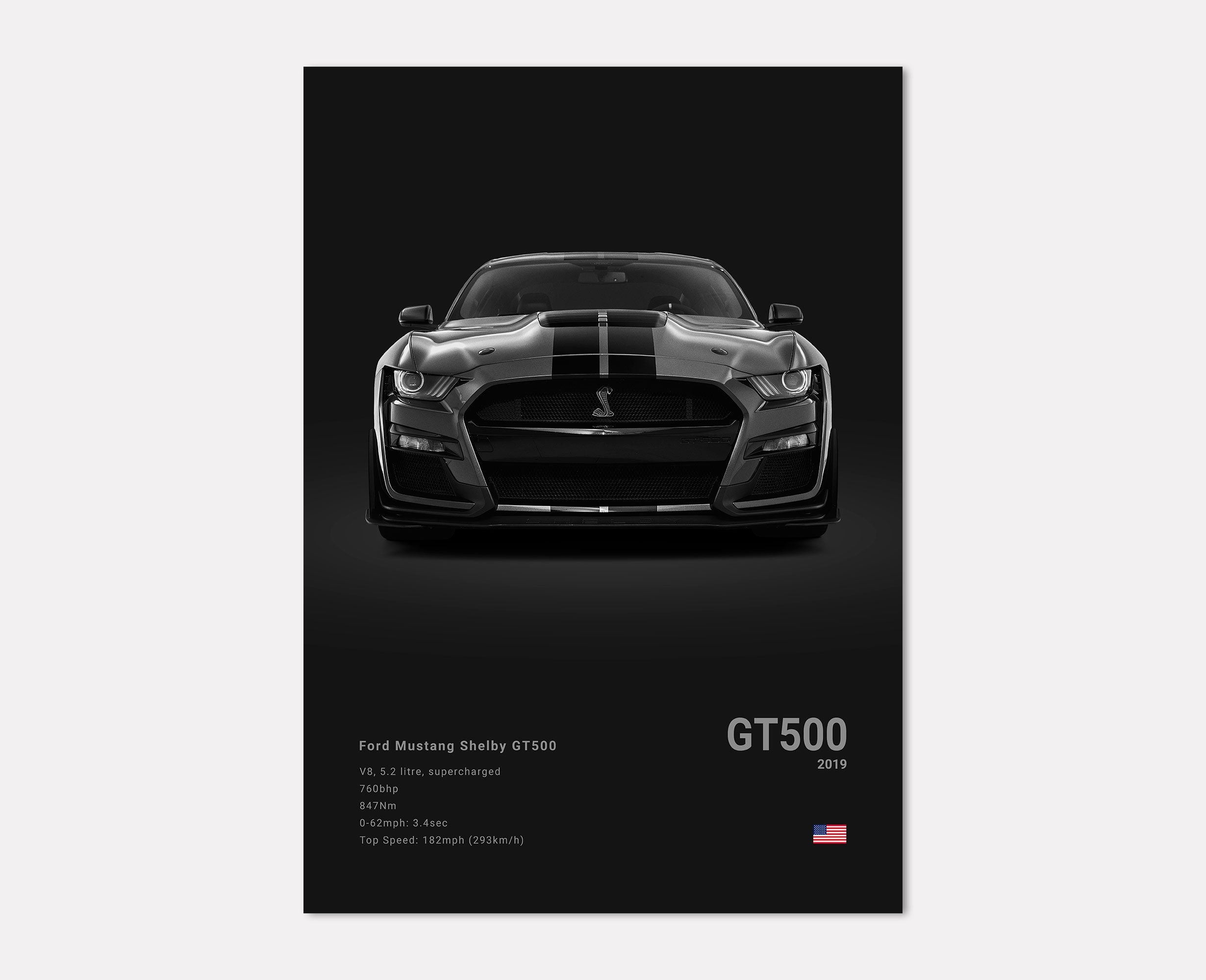 Ford Mustang Shelby GT500 Poster Print Wall Art Car Photography - Etsy