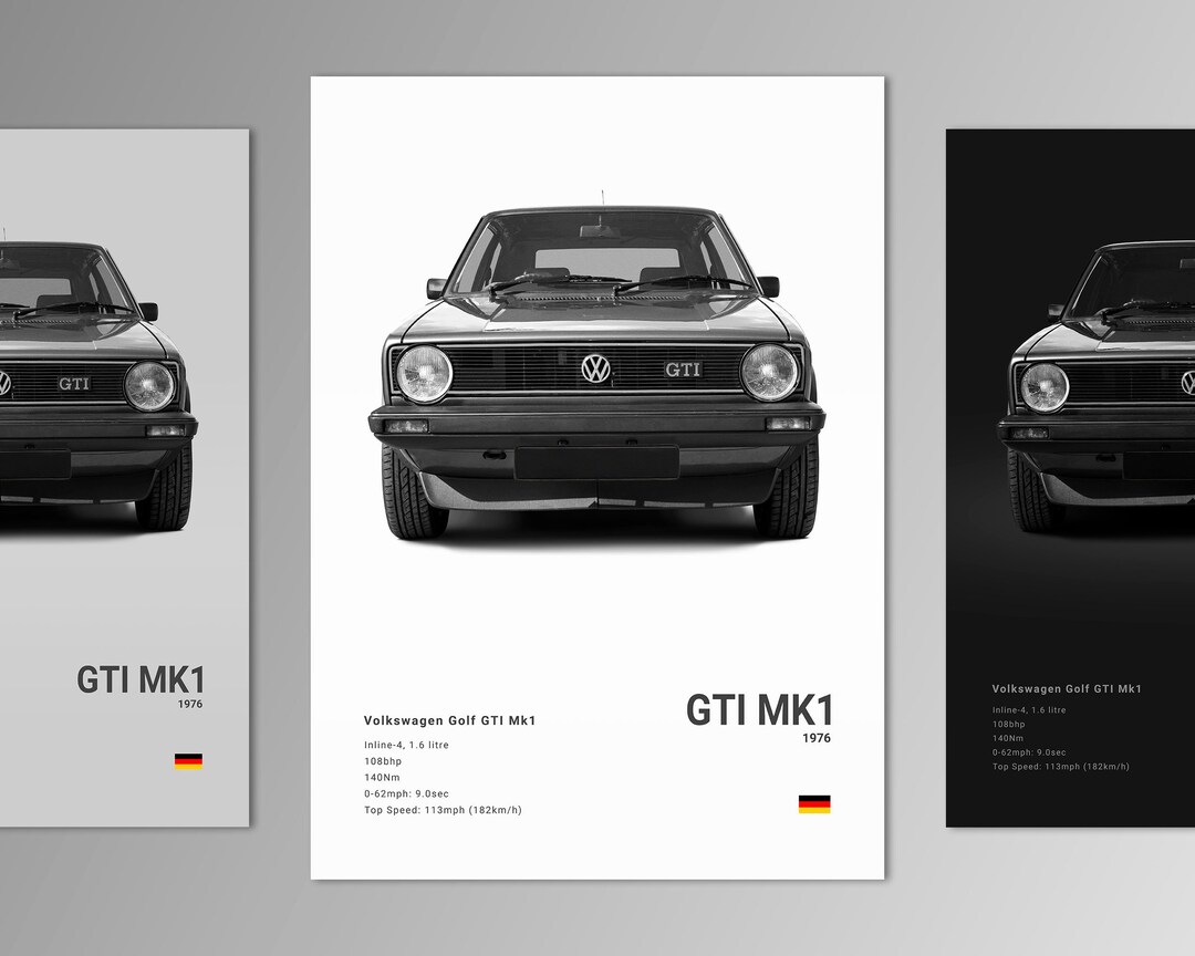 Volkswagen Golf GTI Mk1 Poster Print Wall Art Car Photography - Etsy