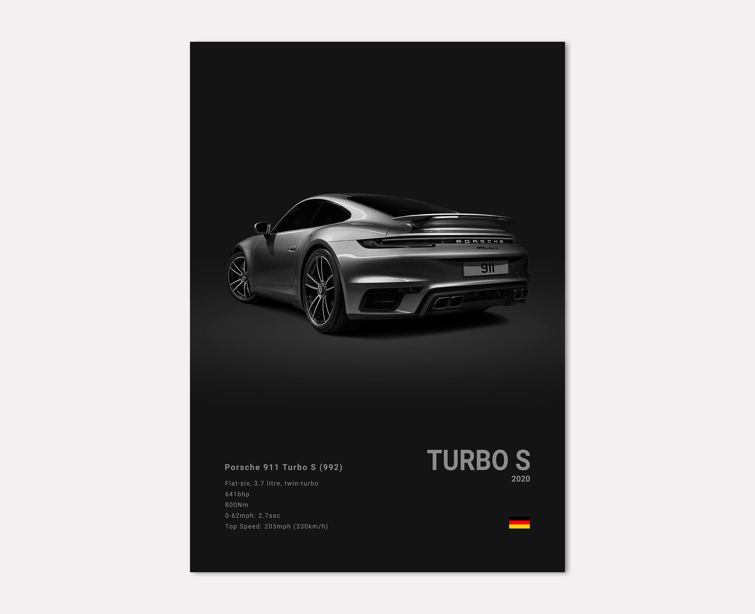 Porsche 911 Turbo S 992 Poster Print Wall Art Car Photography - Etsy