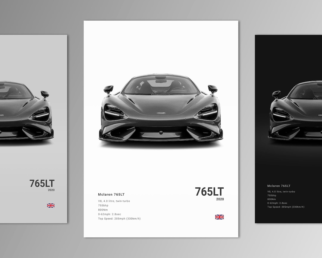 Mclaren 765LT Poster Print | Wall Art | Car Photography - Etsy