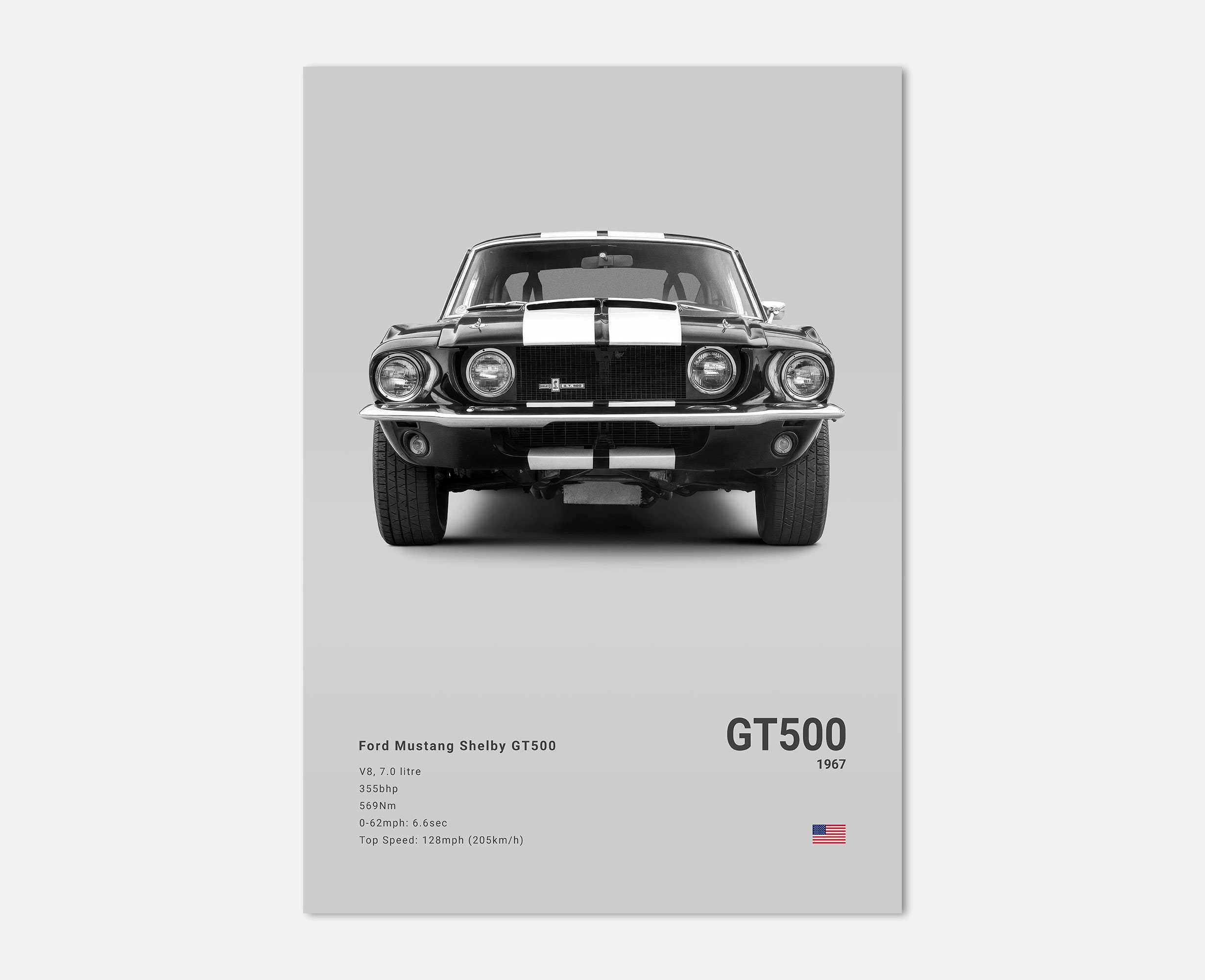 Ford Mustang Shelby GT500 1967 Poster Print Wall Art Car Photography - Etsy