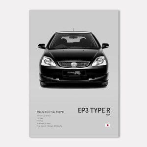Honda Civic Type R EP3 Poster Print | Wall Art | Car Photography - Etsy