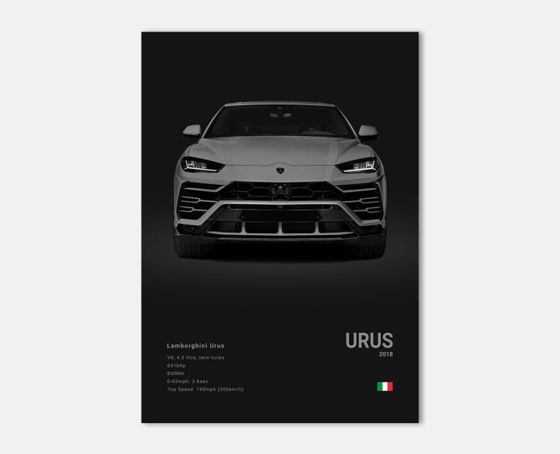 Lamborghini Urus 2018 Poster Print Wall Art Car Photography - Etsy
