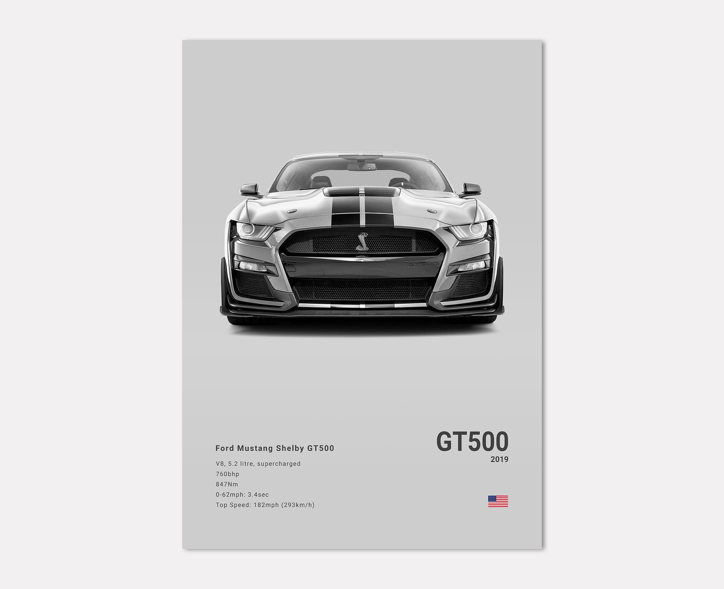 Ford Mustang Shelby GT500 Poster Print Wall Art Car Photography - Etsy