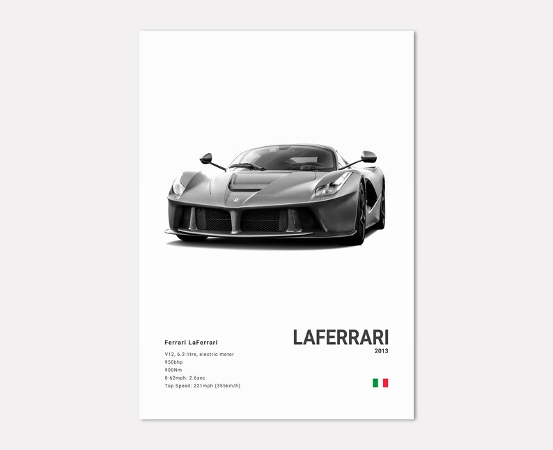 Ferrari Laferrari Poster Print Wall Art Car Photography - Etsy