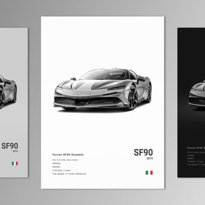 Ferrari SF90 Stradale Poster Print | Wall Art | Car Photography - Etsy