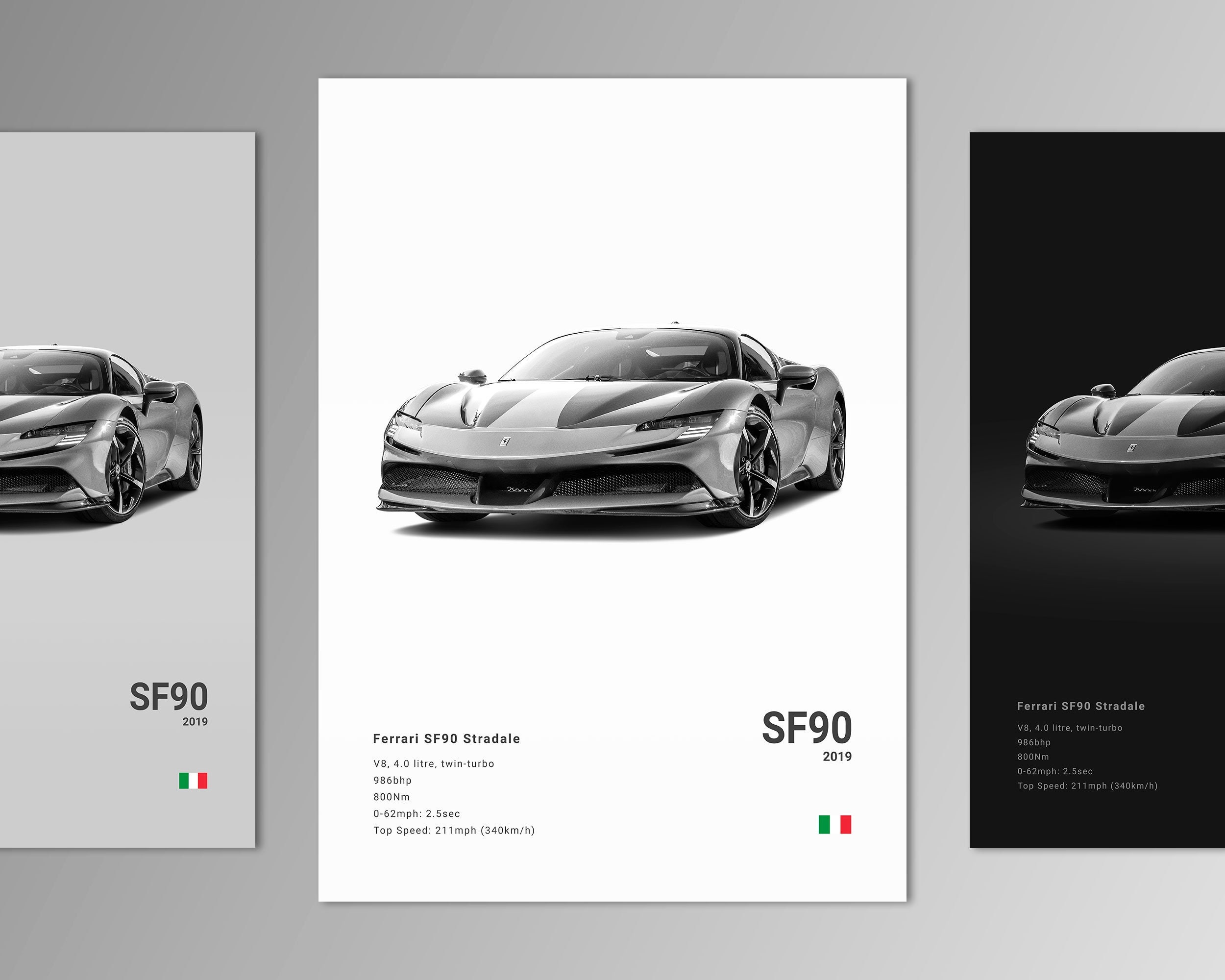 Ferrari SF90 Stradale Poster Print Wall Art Car Photography - Etsy
