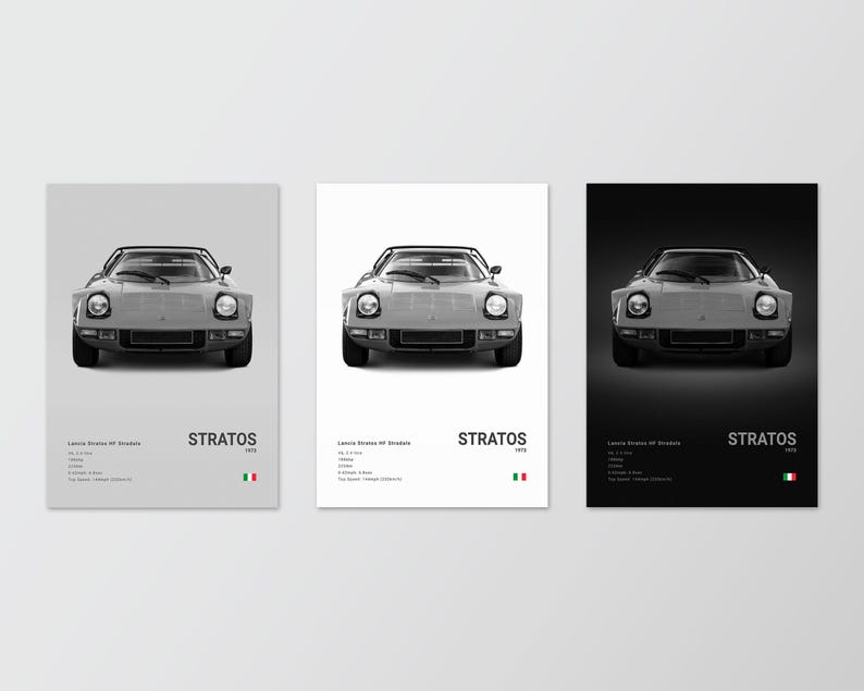 Lancia Stratos HF Stradale 1973 Poster Print | Wall Art | Car ...