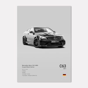 Mercedes Benz C63 AMG Black Series 2011 Poster Print | Wall Art | Car ...