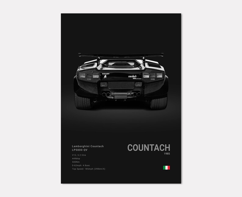 Lamborghini Countach LP5000 QV Poster Print Wall Art Car Photography - Etsy