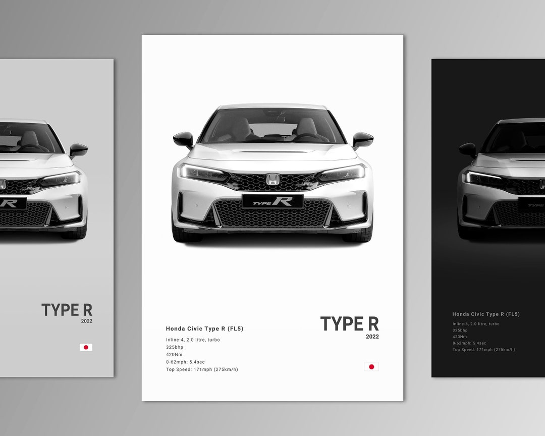 Honda Civic Type R FL5 Poster Print Wall Art Car Photography - Etsy