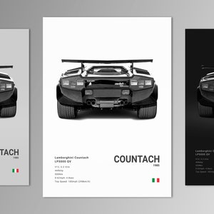 Lamborghini Countach LP5000 QV Poster Print | Wall Art | Car ...