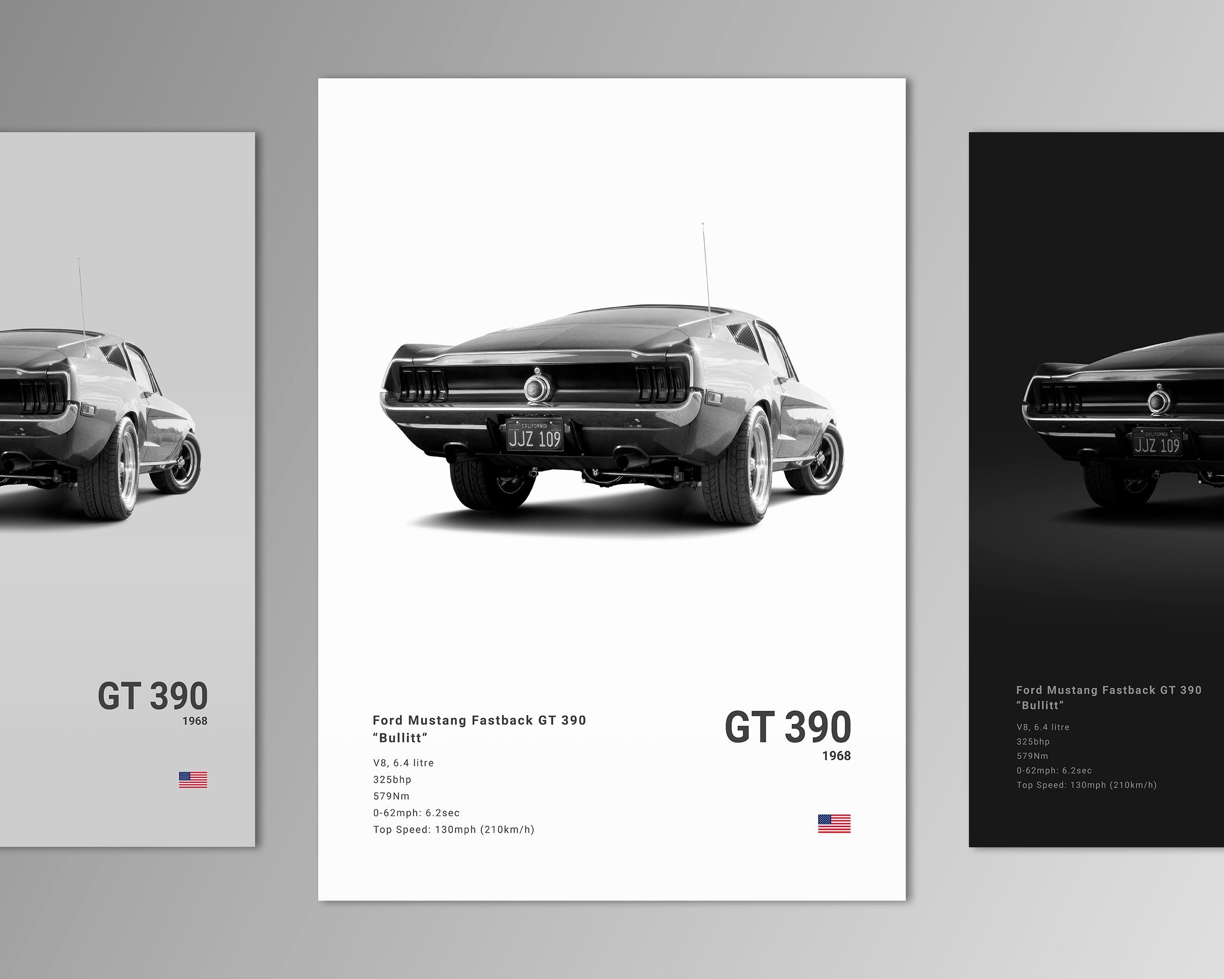 Ford Mustang Fastback GT 390 bullitt Poster Print - Etsy