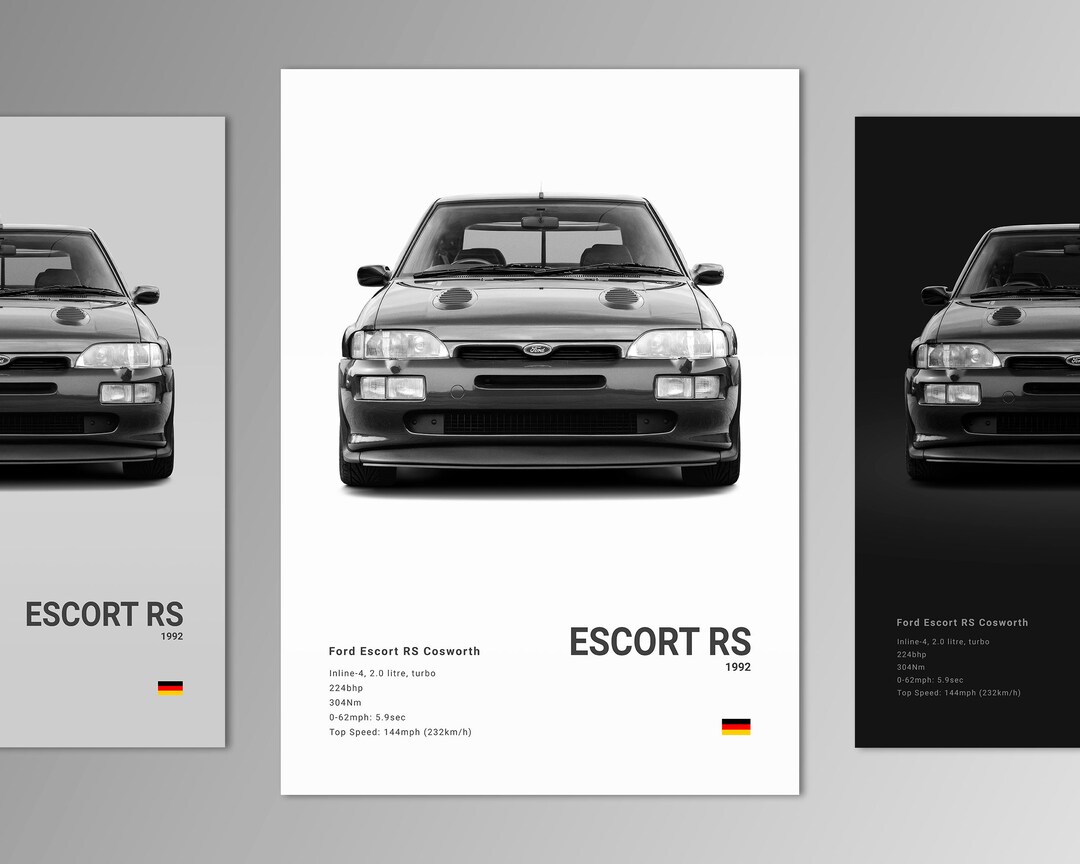 Ford Escort RS Cosworth Poster Print Wall Art Car Photography - Etsy