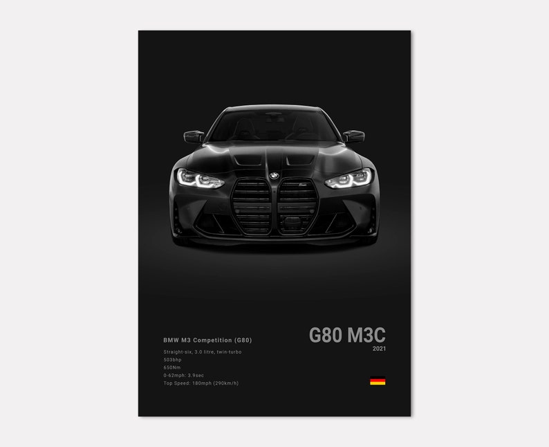 BMW M3 Competition G80 Poster Print Wall Art Car Photography - Etsy