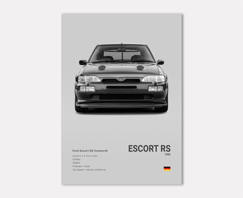Ford Escort RS Cosworth Poster Print Wall Art Car Photography - Etsy Israel