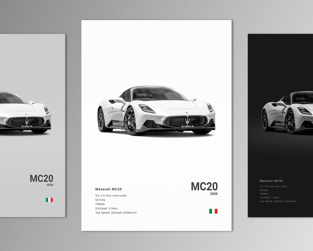 Maserati MC20 Poster Print | Wall Art | Car Photography - Etsy