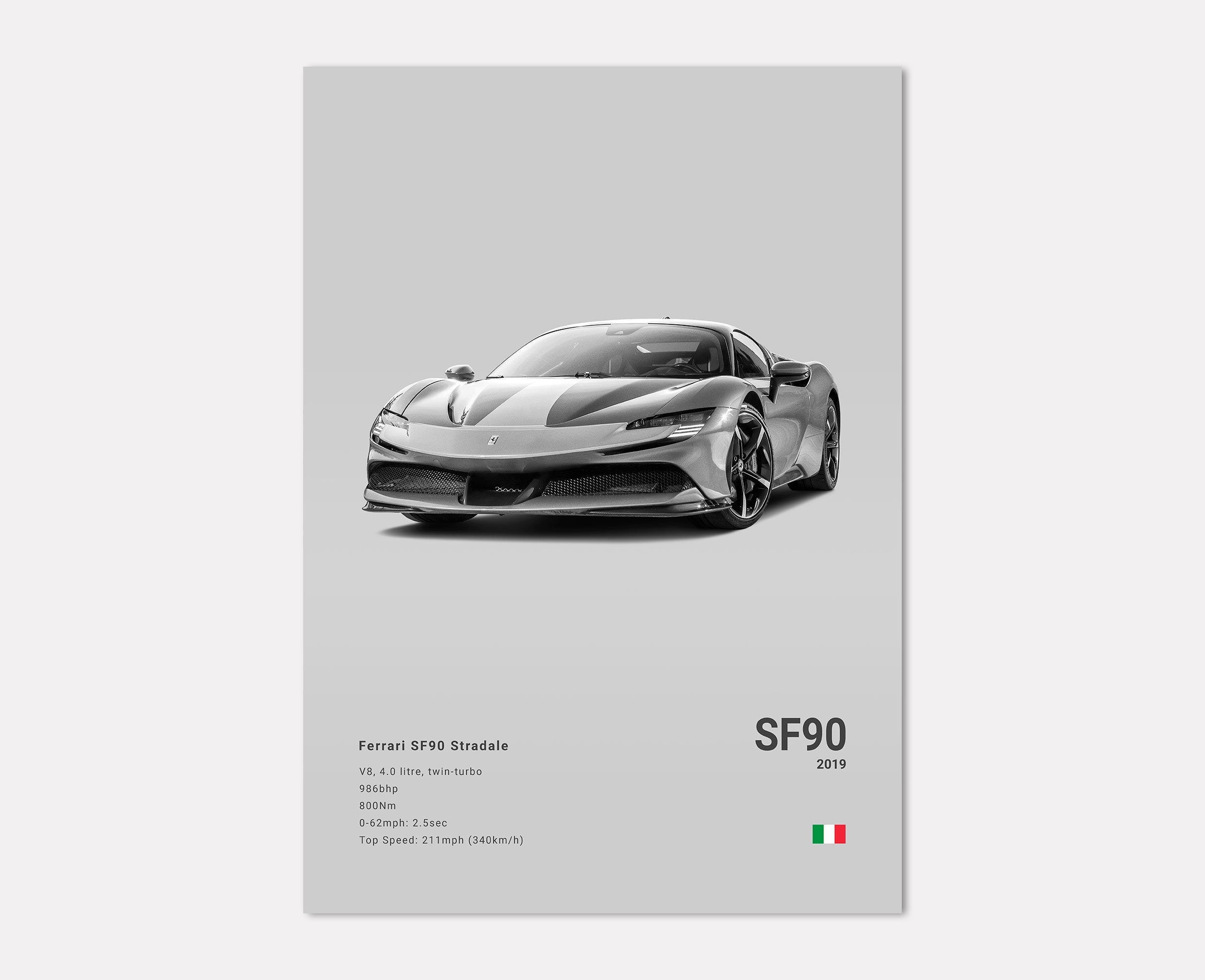 Ferrari SF90 Stradale Poster Print Wall Art Car Photography - Etsy