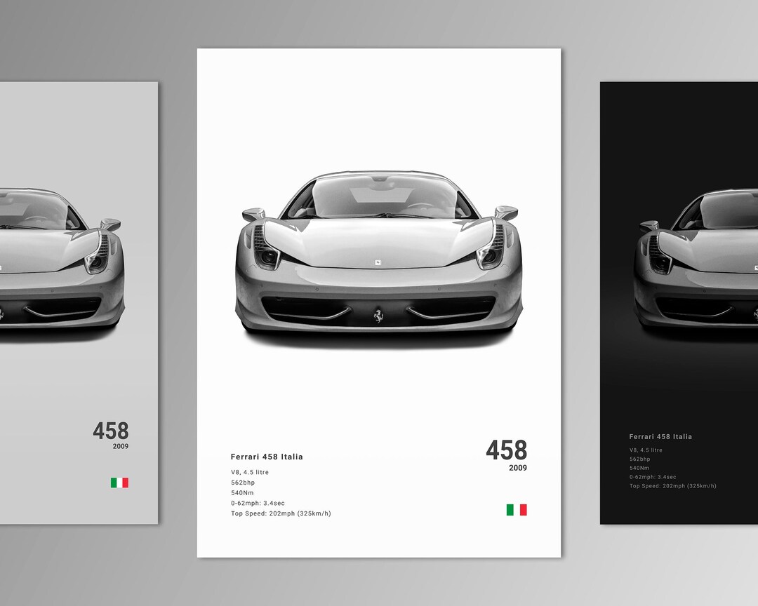 Ferrari 458 Poster Print | Wall Art | Car Photography - Etsy