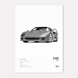 Ferrari F40 Poster Print | Wall Art | Car Photography - Etsy