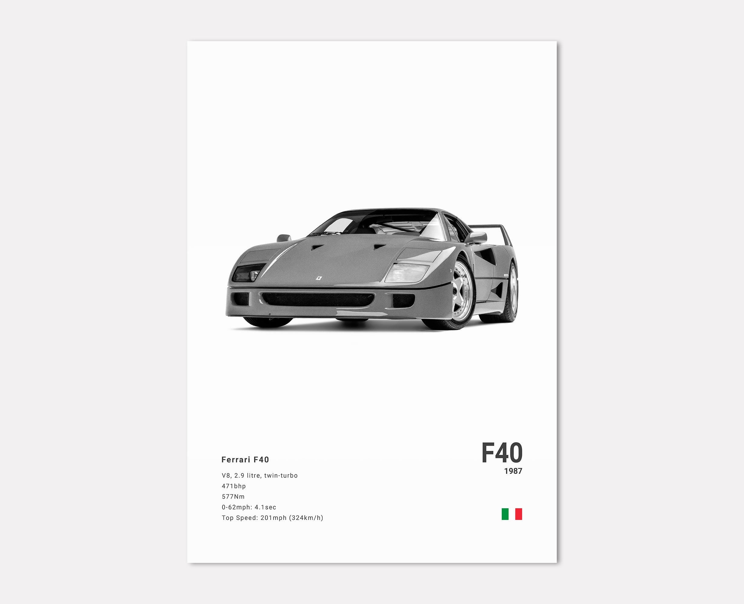 Ferrari F40 Poster Print Wall Art Car Photography - Etsy