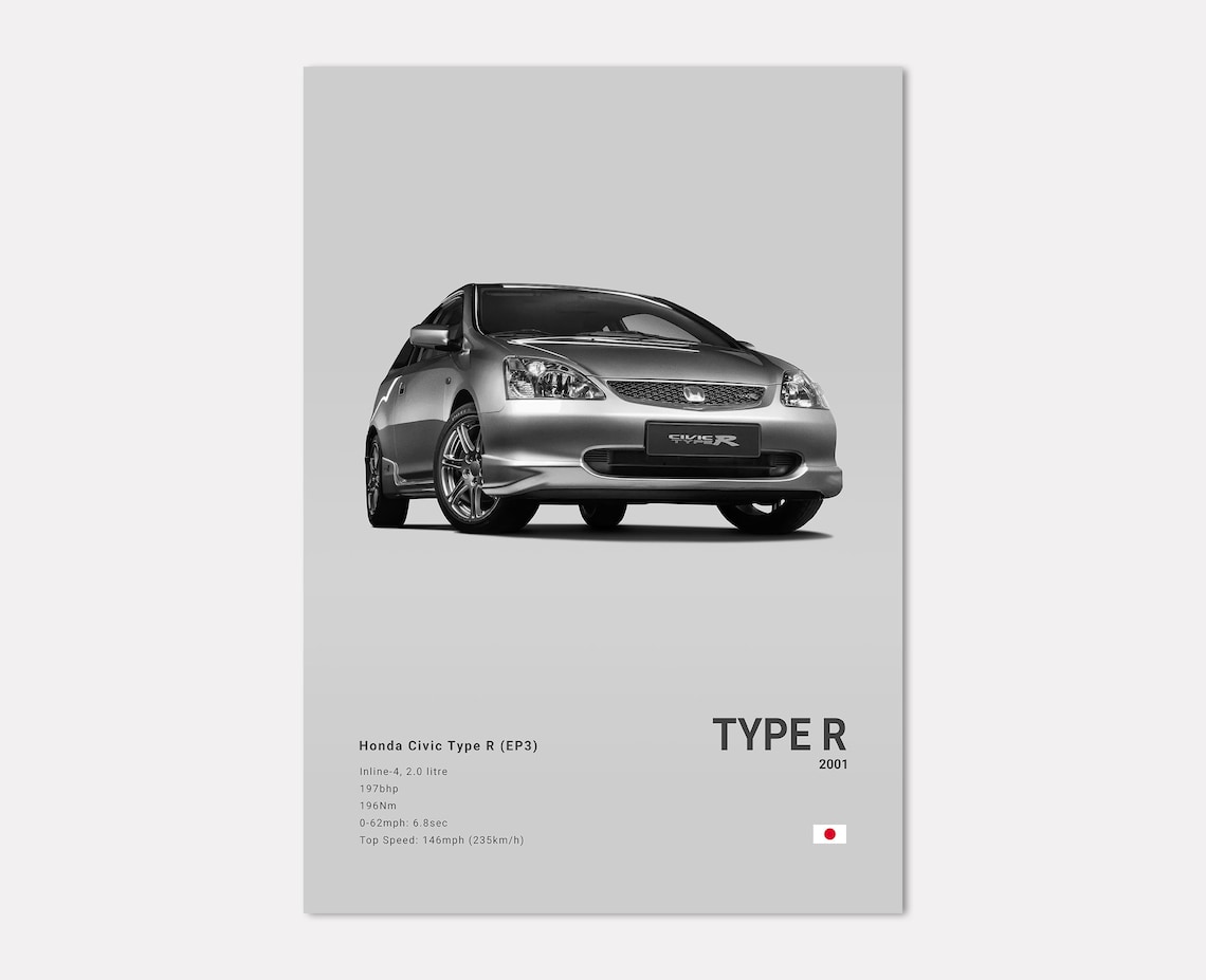 Honda Civic Type R EP3 Poster Print Wall Art Car Photography - Etsy