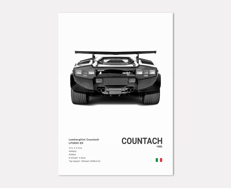 Lamborghini Countach LP5000 QV Poster Print Wall Art Car Photography - Etsy