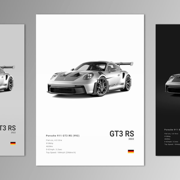Porsche 911 Gt3 Rs Poster - Etsy